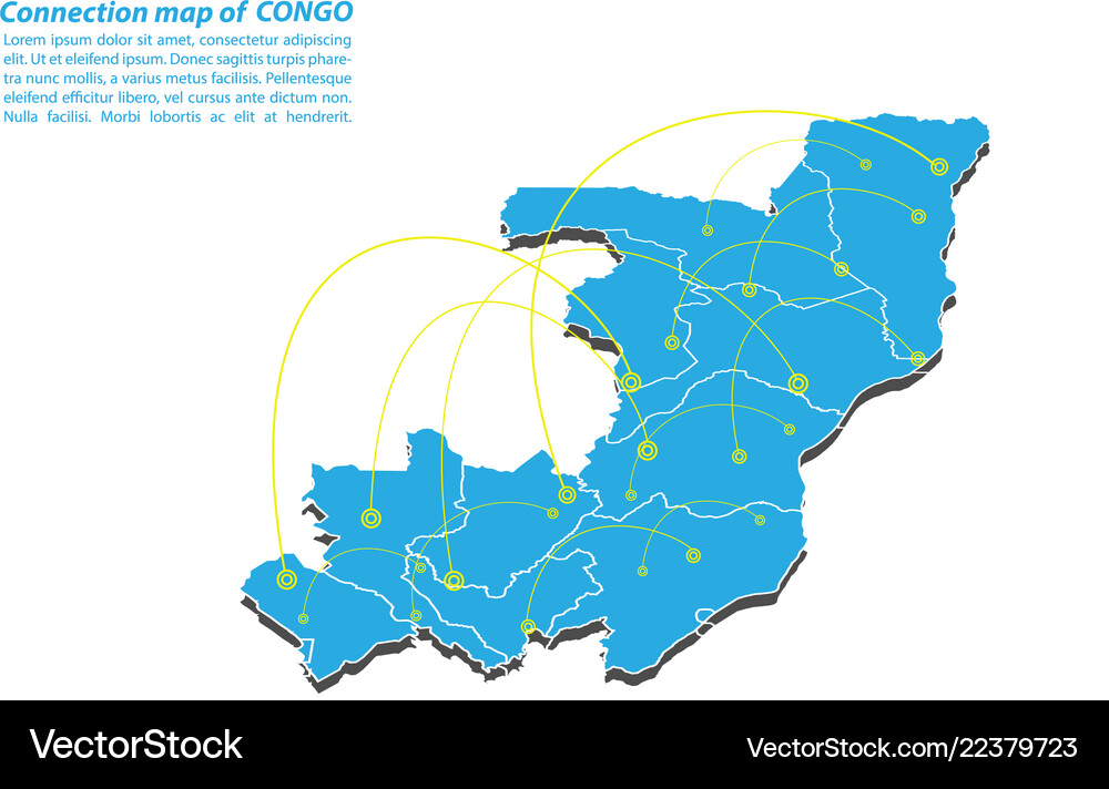 Modern of congo map connections network design Vector Image