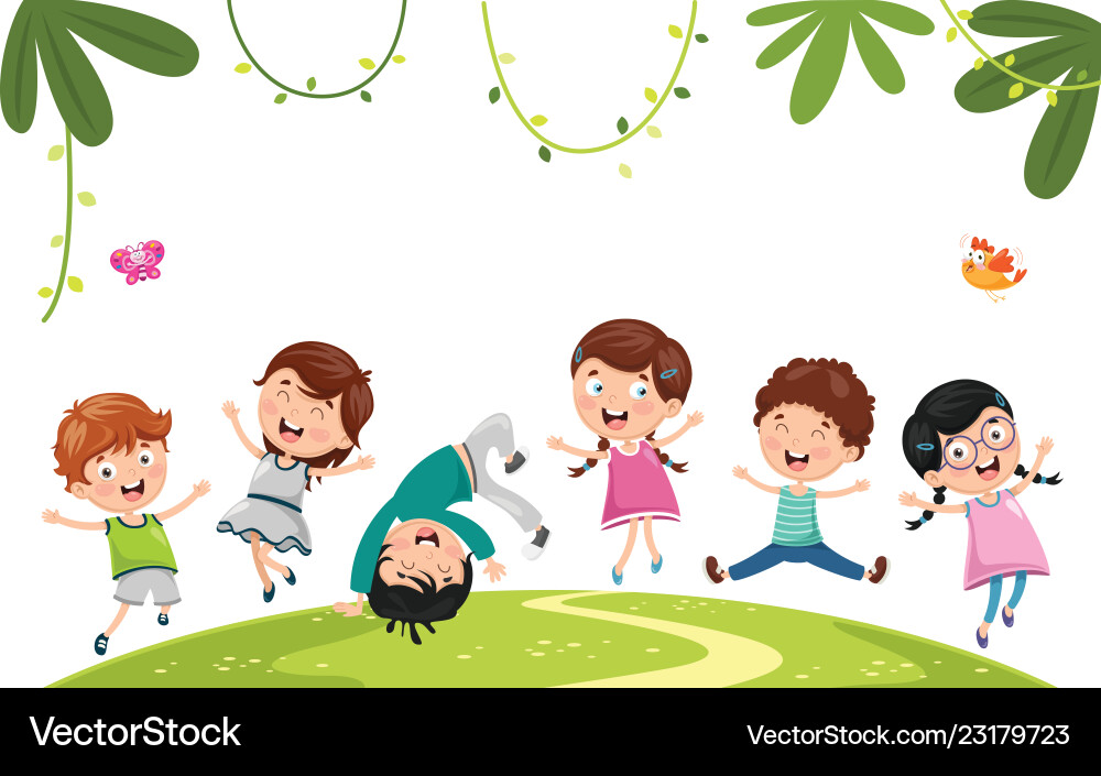 Of kids playing Royalty Free Vector Image - VectorStock