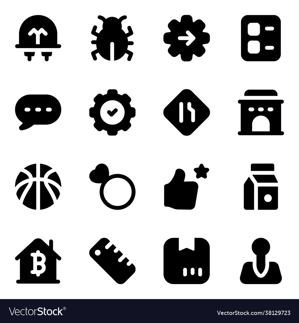 Pack technology solid icons Royalty Free Vector Image