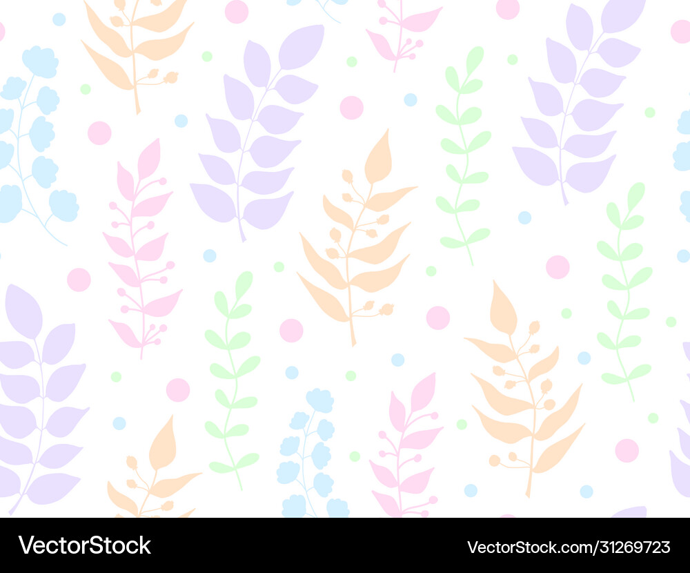 Seamless botanical pattern with leaves Royalty Free Vector