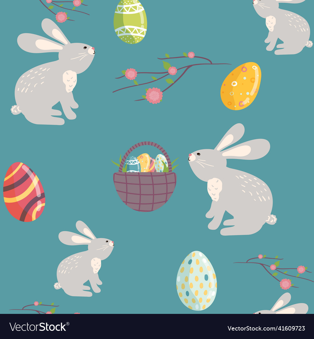 Seamless easter pattern decorative easter Vector Image