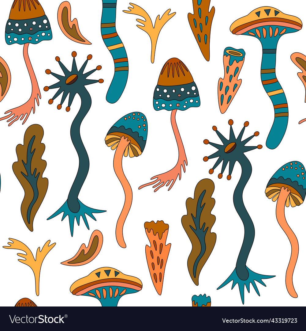 Seamless pattern with organic nature elements Vector Image