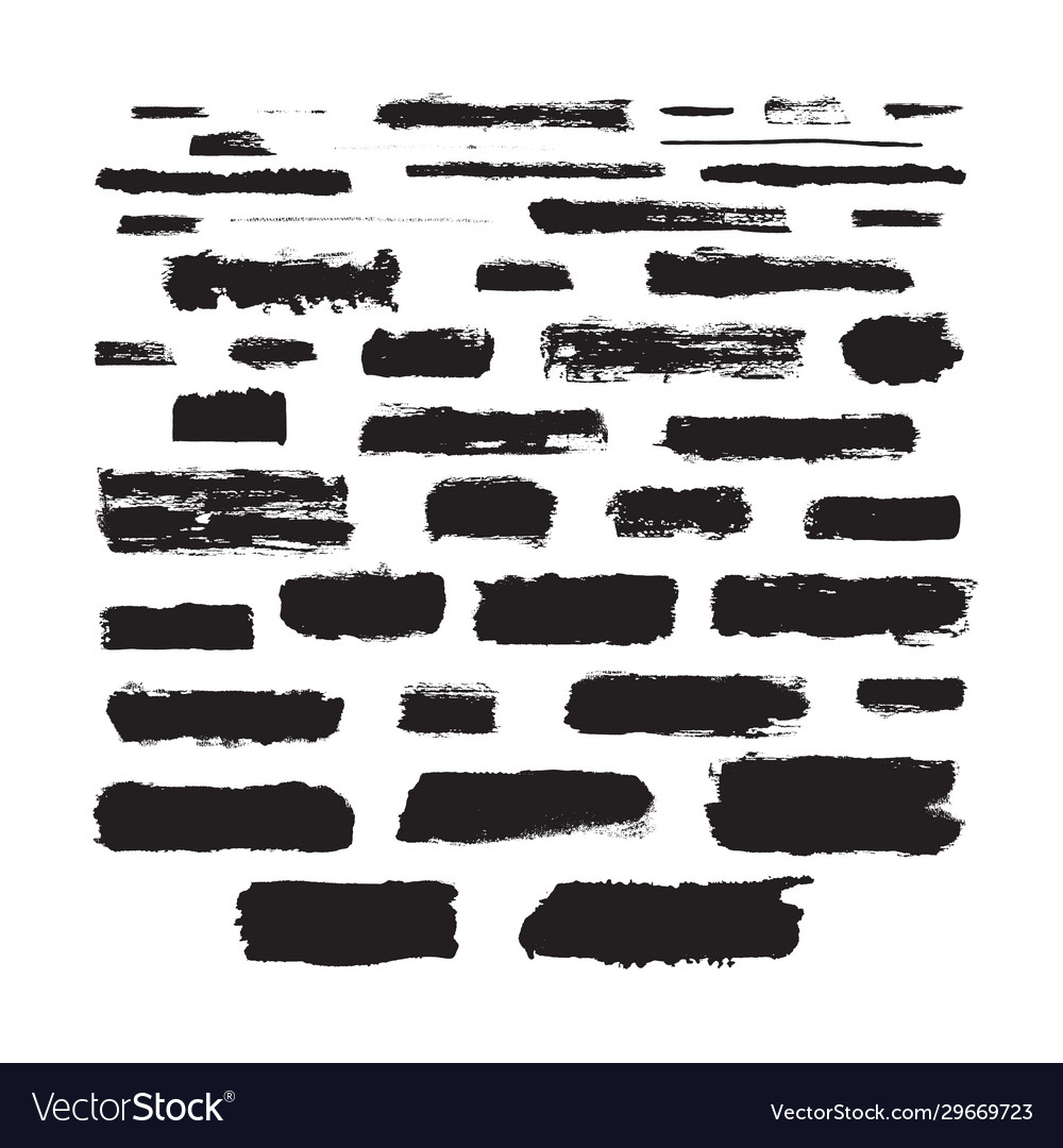 Set forty four grunge brushes Royalty Free Vector Image