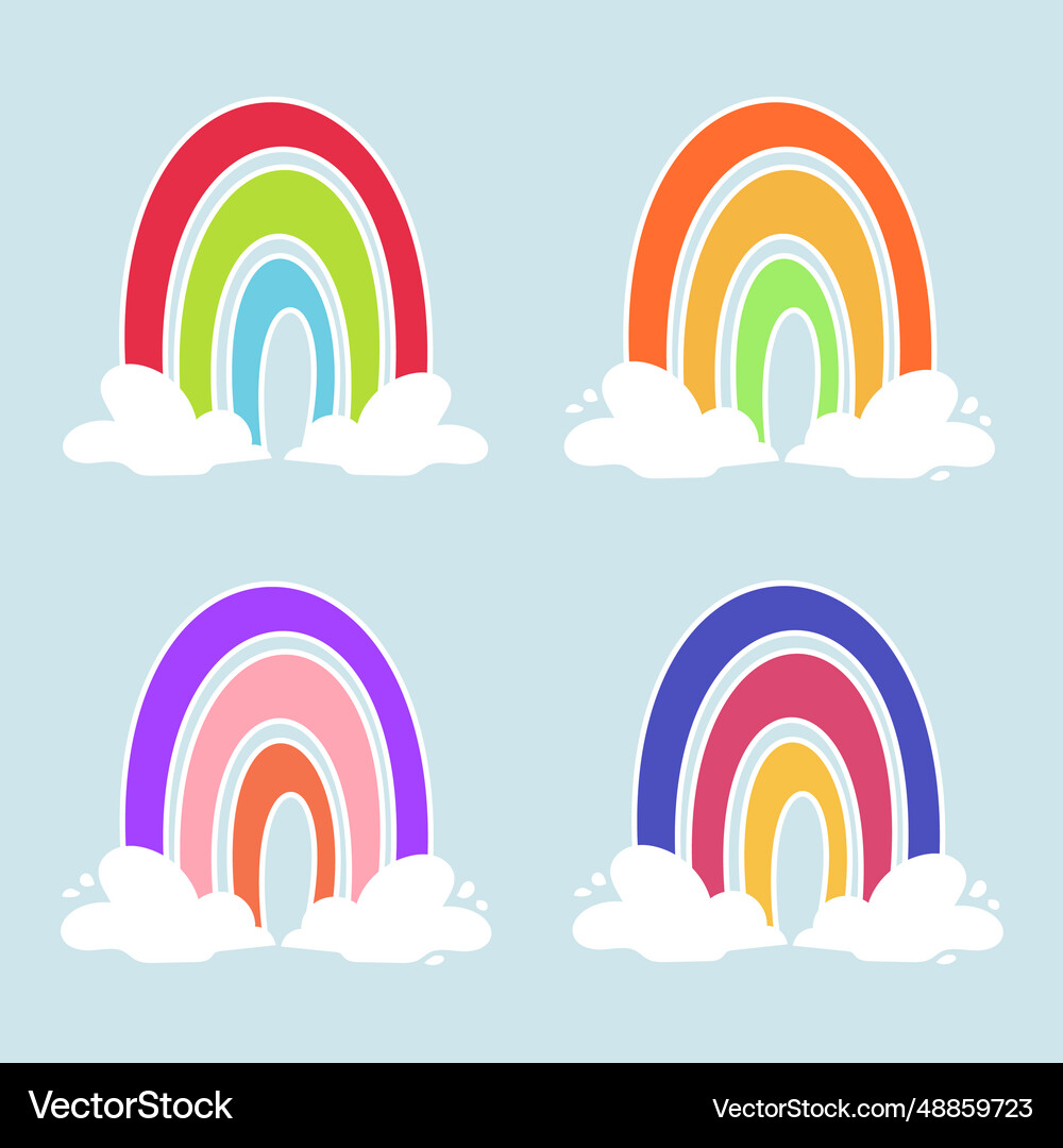 Set of colored rainbows Royalty Free Vector Image