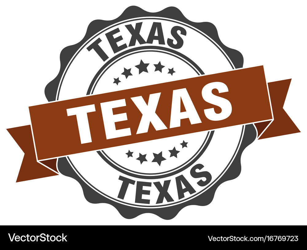 Texas round ribbon seal Royalty Free Vector Image
