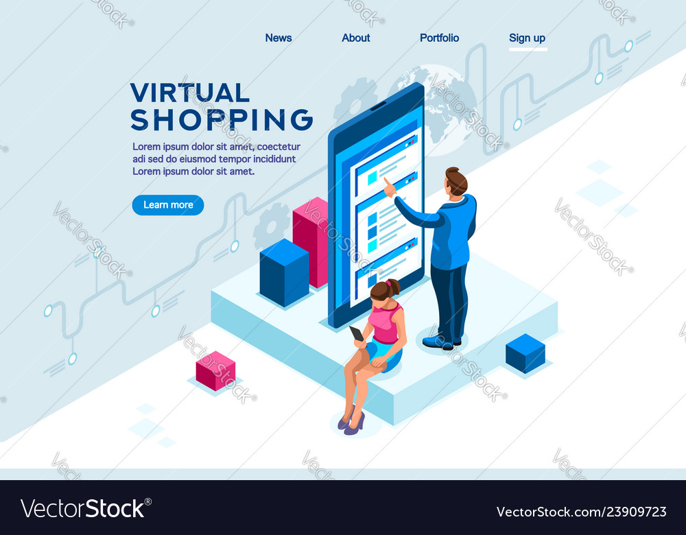 Virtual shopping interface Royalty Free Vector Image