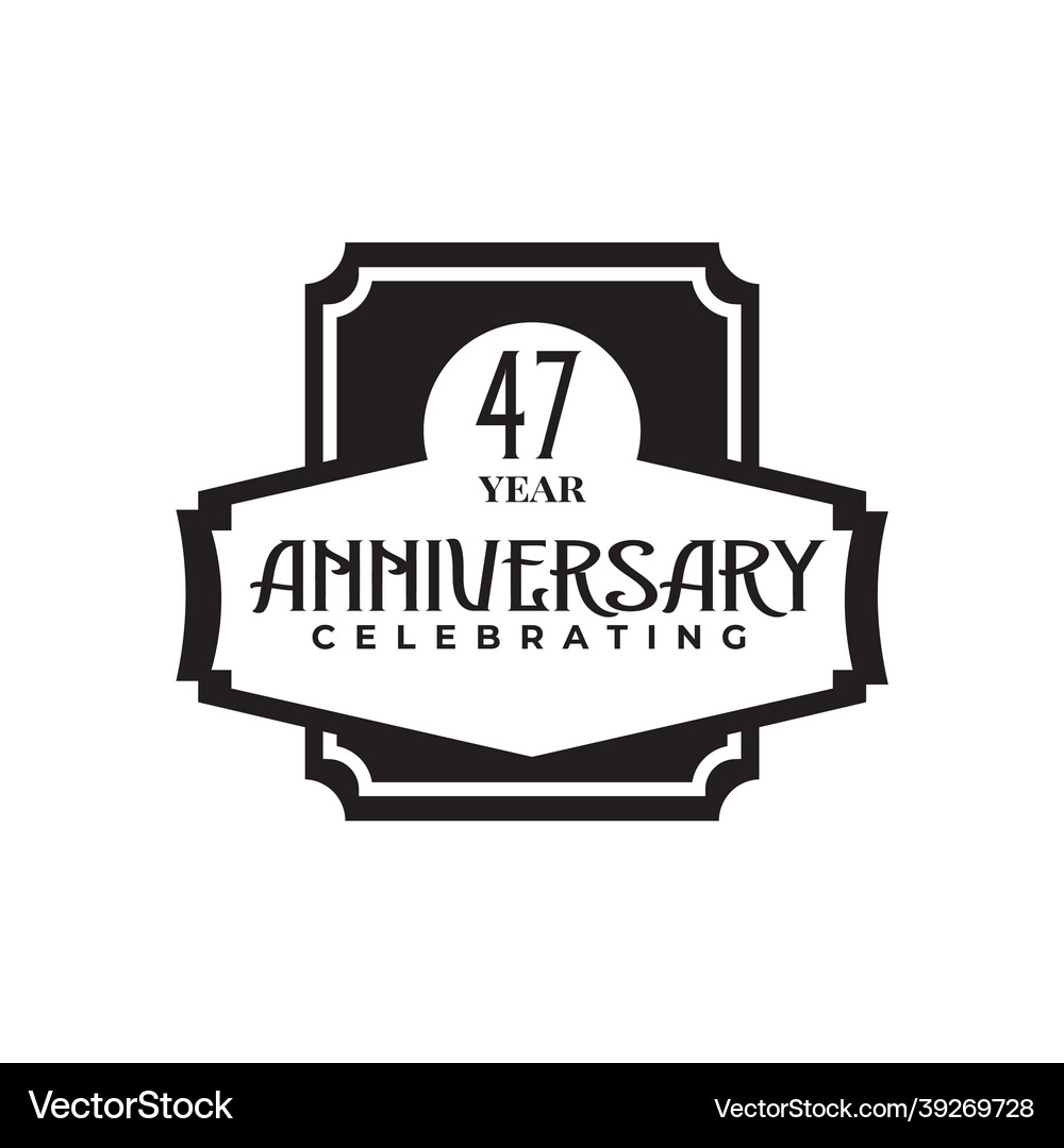 47th years anniversary emblem logo design template