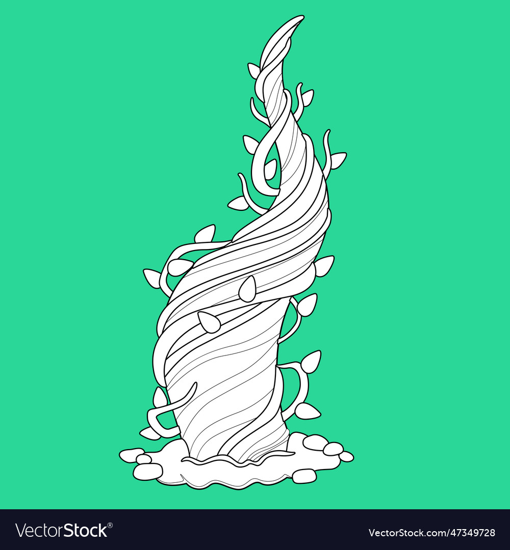 Beanstalk digital stamp Royalty Free Vector Image