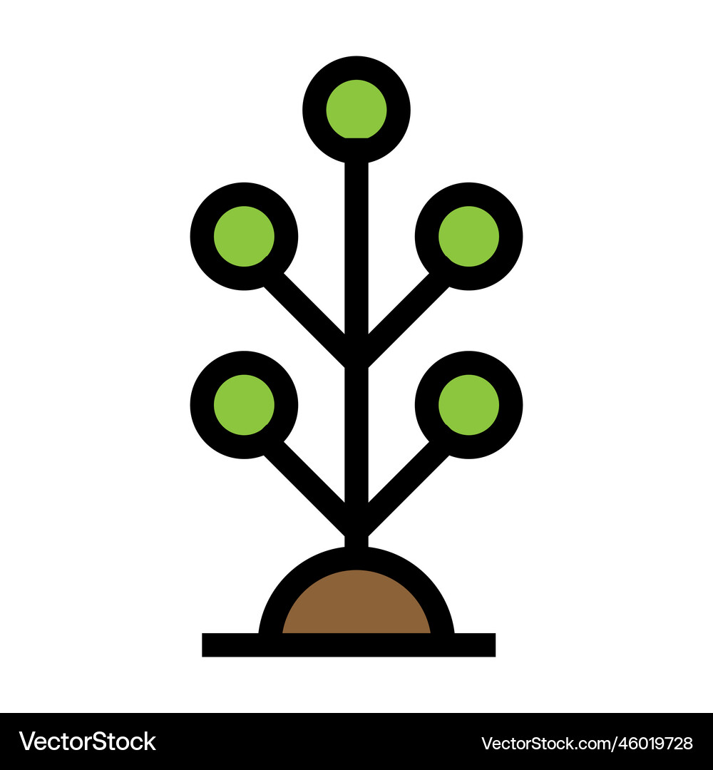 Bush icon line isolated on white background black Vector Image