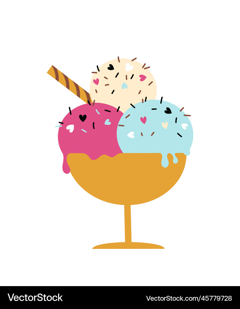 Colorful Ice Cream Balls Royalty Free Vector Image