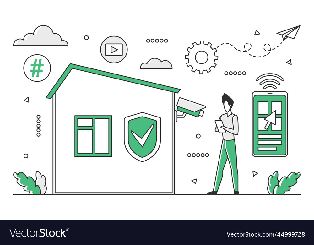 Home security system Royalty Free Vector Image