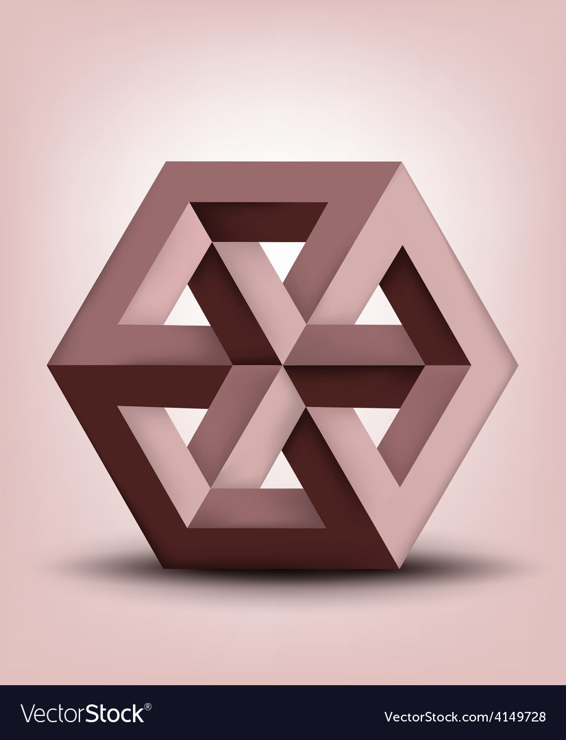 Impossible cube Royalty Free Vector Image - VectorStock