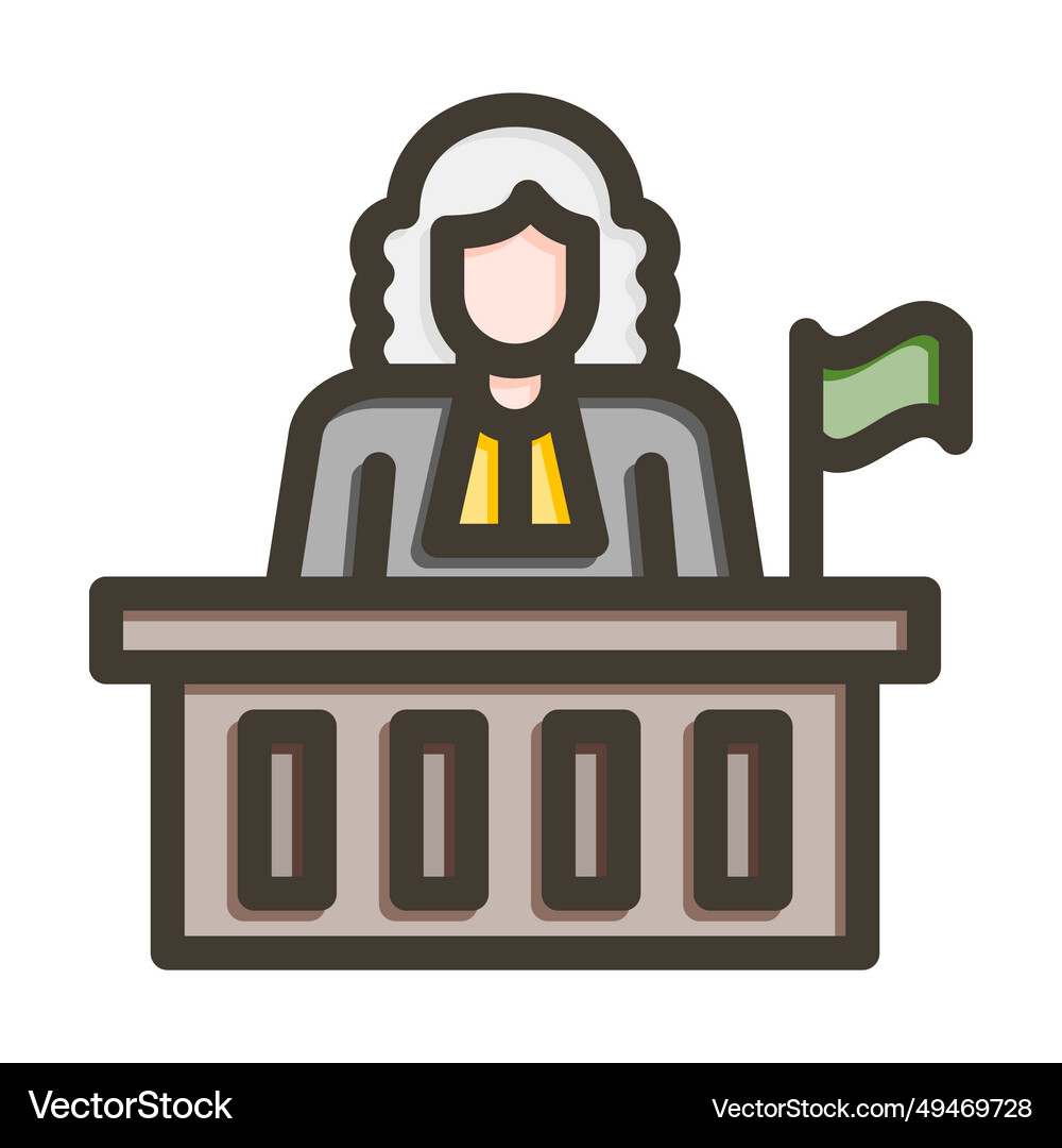 Magistrate thick line filled colors icon Vector Image