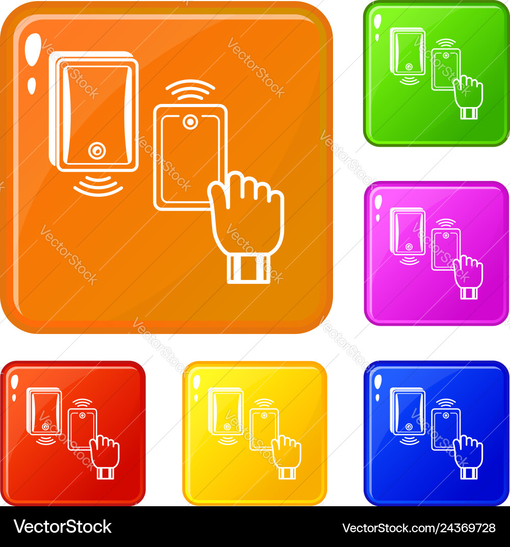 Magnetic lock icons set color Royalty Free Vector Image
