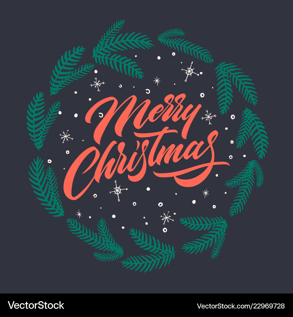 Merry christmas text for greeting cards Royalty Free Vector