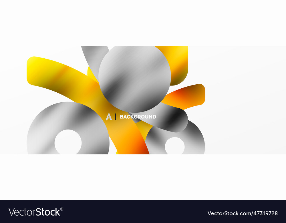 Metallic shiny geometric surfaces round shapes Vector Image