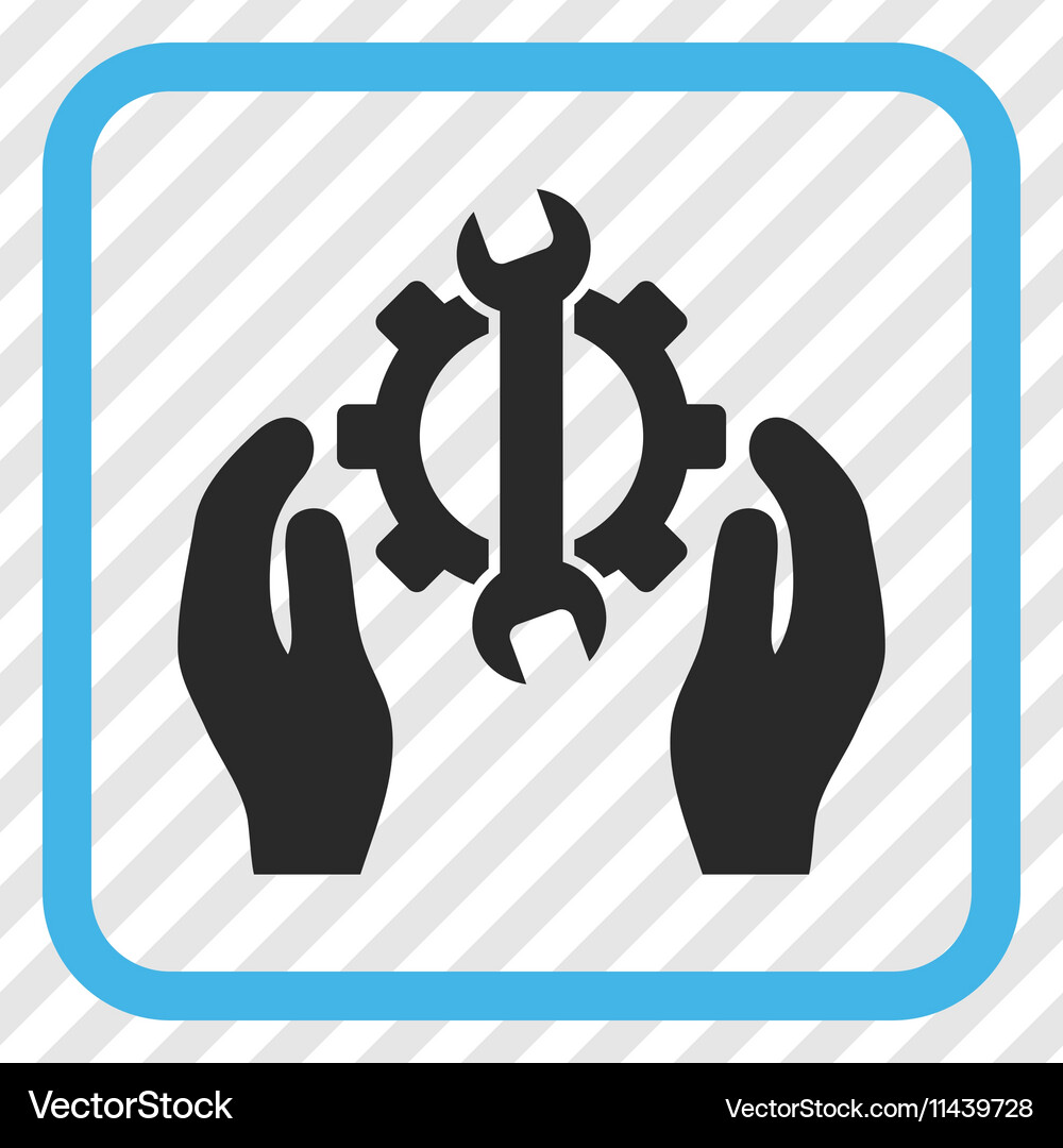 Repair service icon in a frame Royalty Free Vector Image