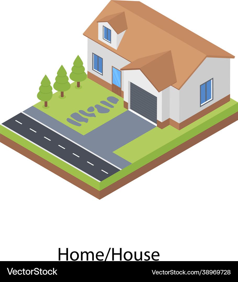 Residential house building Royalty Free Vector Image
