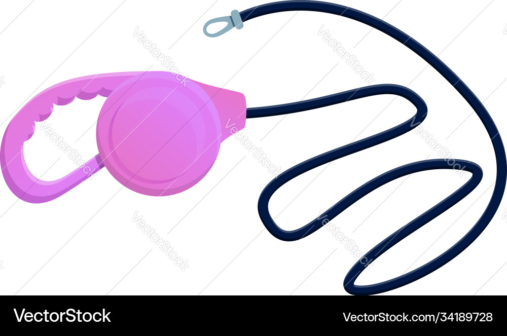 Retractable dog leash control icon cartoon style Vector Image