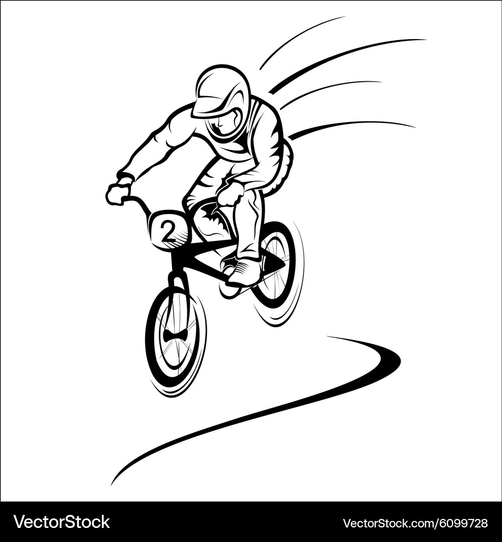 Rider on bike Royalty Free Vector Image - VectorStock