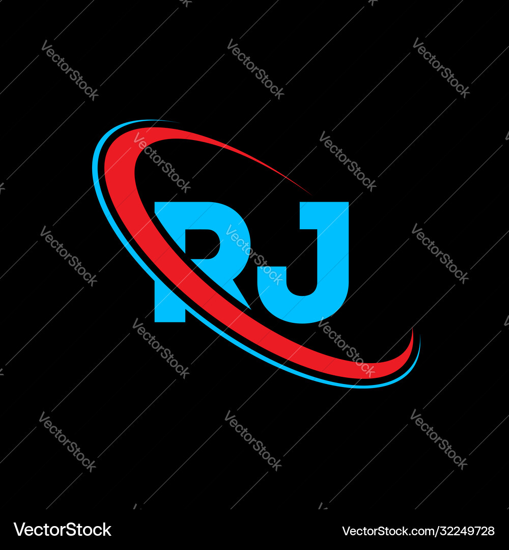 Rj r j letter logo design initial letter Vector Image