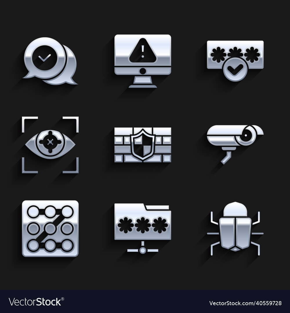 Set shield with brick wall folder password Vector Image Set shield with brick wall folder password Vector Image
