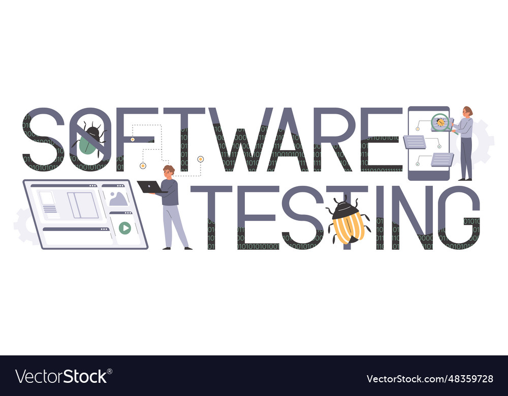 Software testing text concept Royalty Free Vector Image