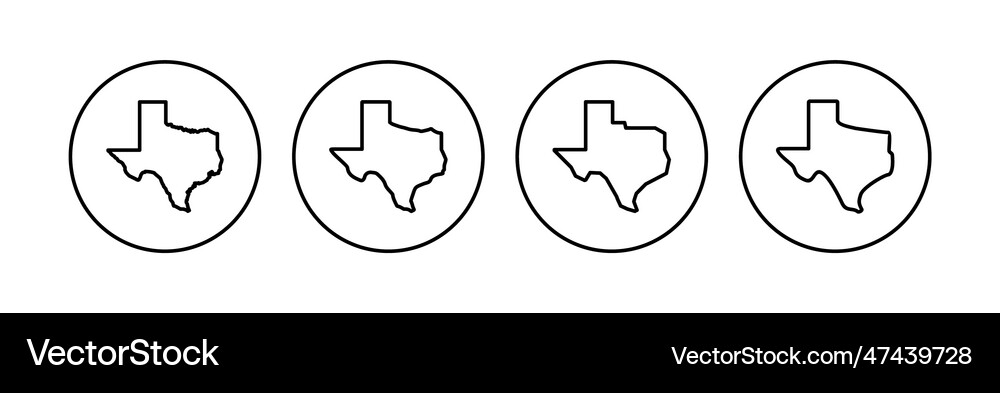 Texas icon set sign symbol Royalty Free Vector Image