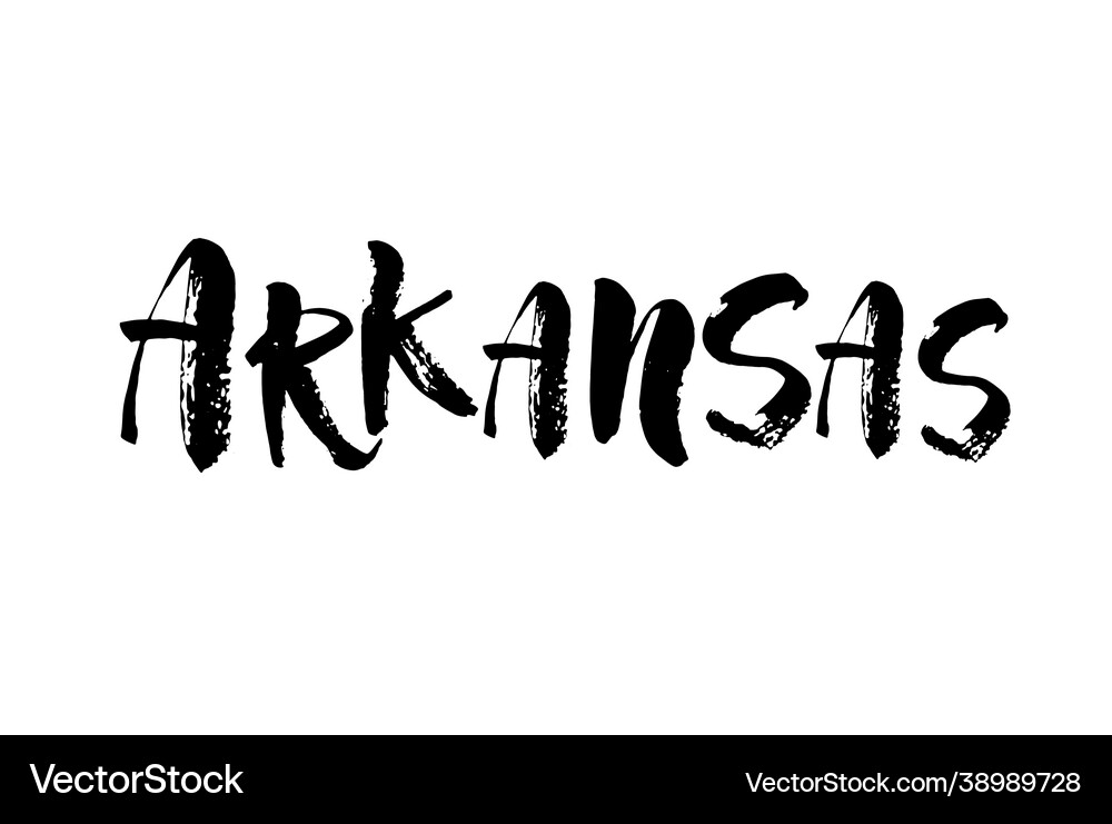 Us state name arkansas name isolated Royalty Free Vector