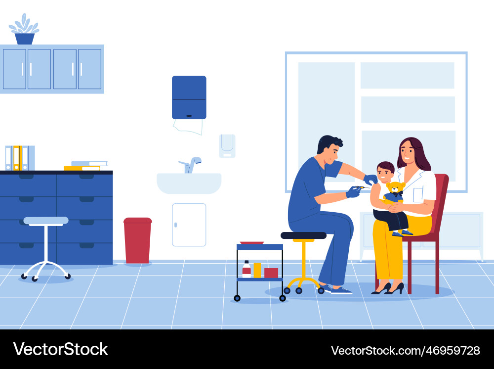 Vaccination flat concept Royalty Free Vector Image