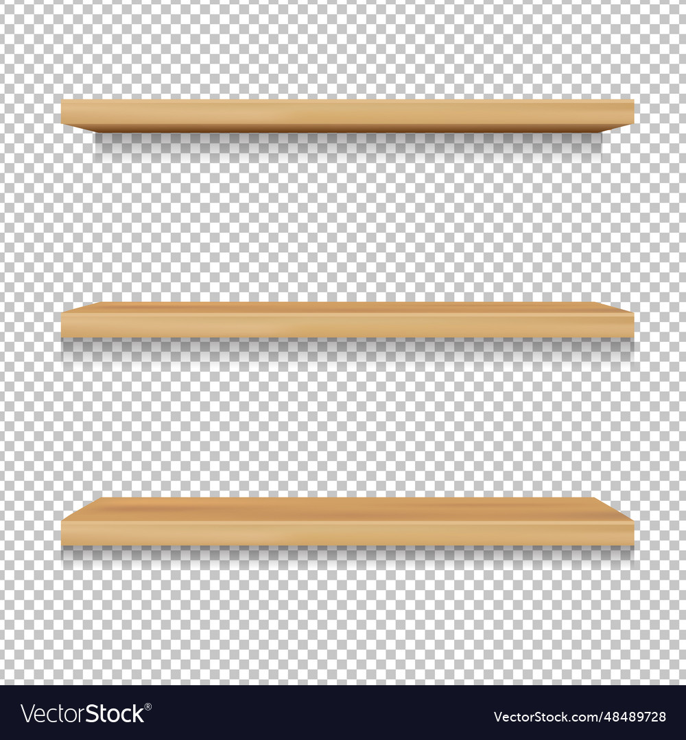 Wooden shelves Royalty Free Vector Image - VectorStock