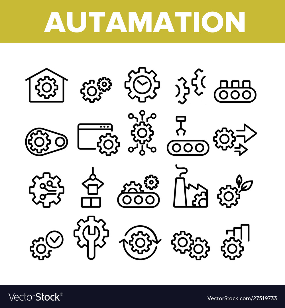 Automation Icons - Gear & Mechanism Royalty Free Vector