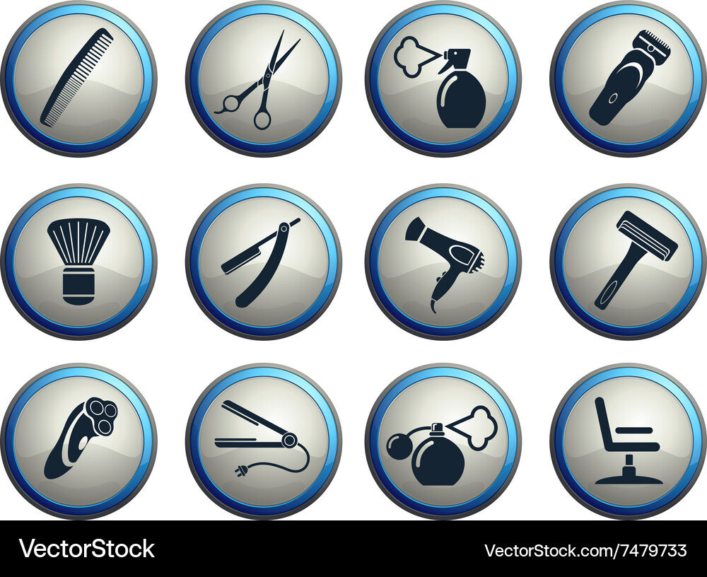 Barbershop icons set Royalty Free Vector Image