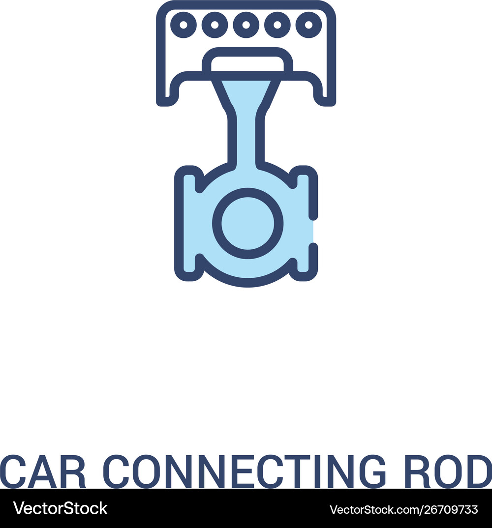 Car connecting rod concept 2 colored icon simple Vector Image