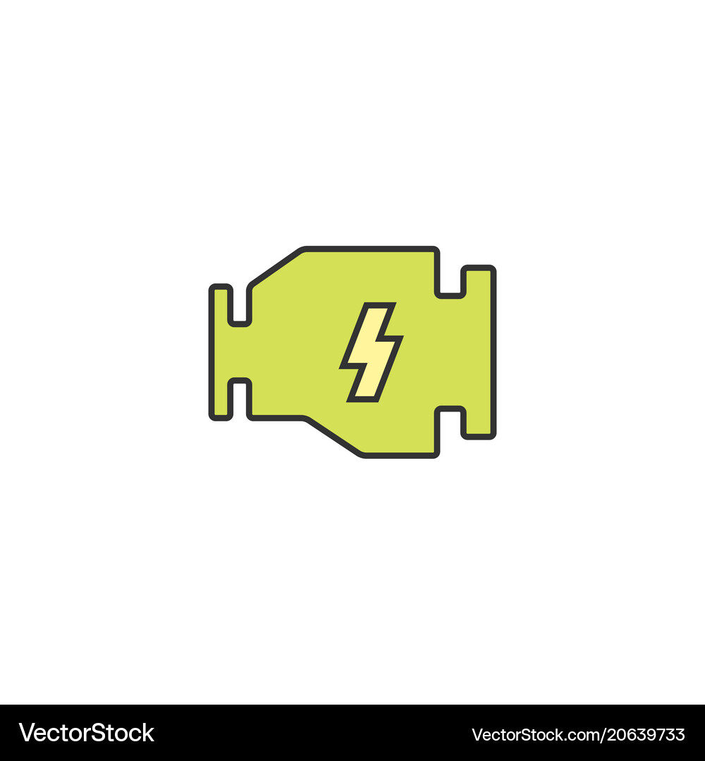 Car electric motor drive icon outline linear Vector Image