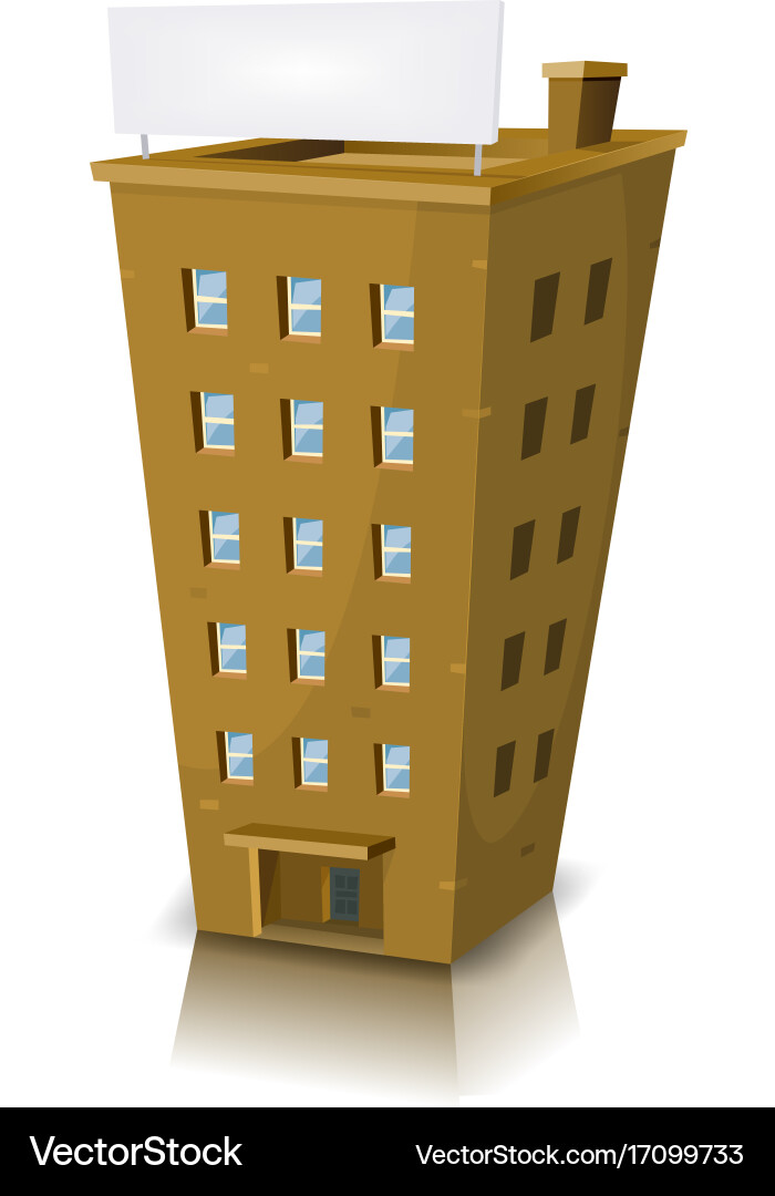 Cartoon residential building Royalty Free Vector Image