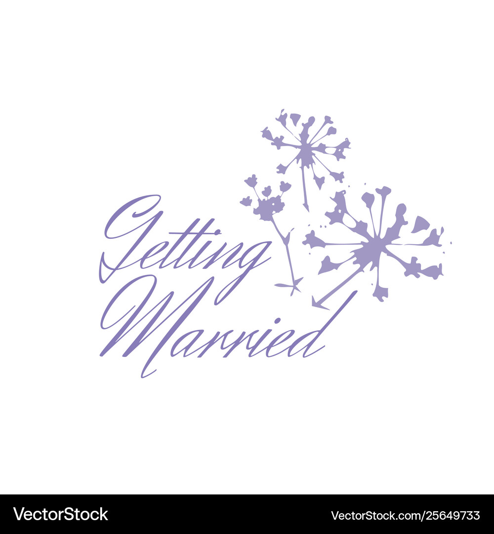 Elegant tender getting married logo for wedding Vector Image