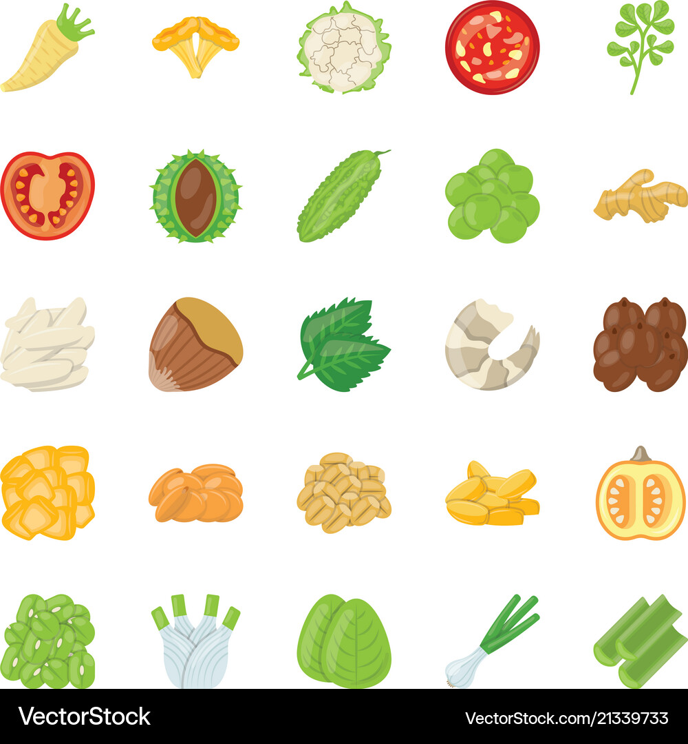 Food ingredient icons Royalty Free Vector Image
