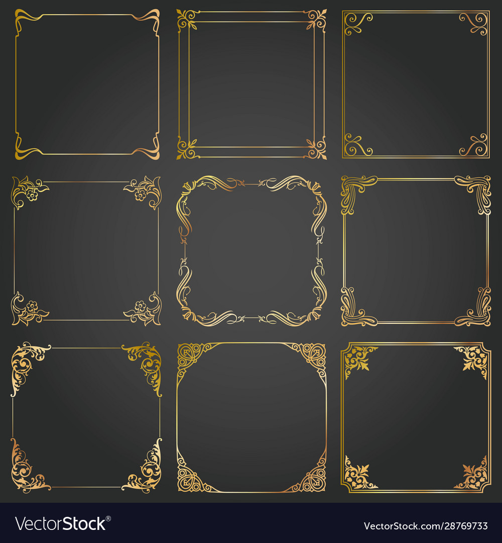 Frames and borders square decorative set Vector Image Frames and borders square decorative set Vector Image