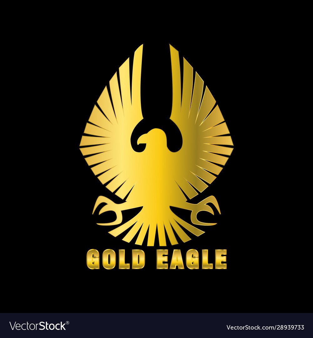 Gold eagle logo design Royalty Free Vector Image