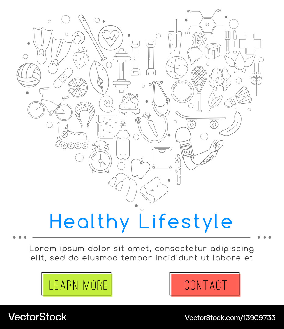 Healthy lifestyle concept Royalty Free Vector Image