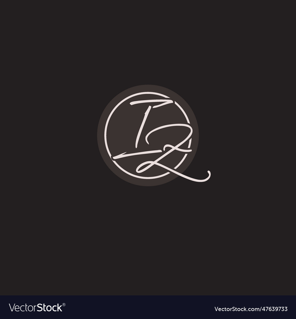 Initials iz logo monogram with simple circle line Vector Image