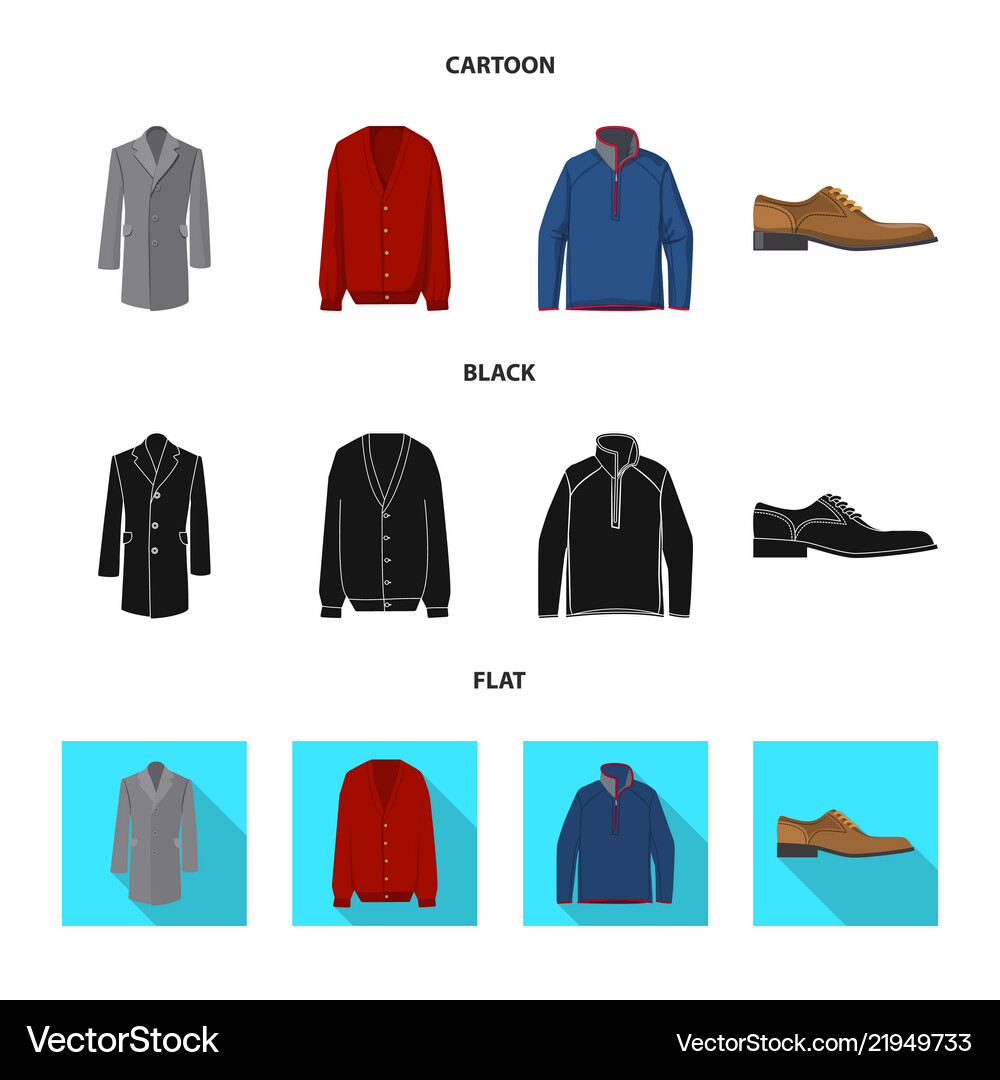 Man and clothing icon set Royalty Free Vector Image