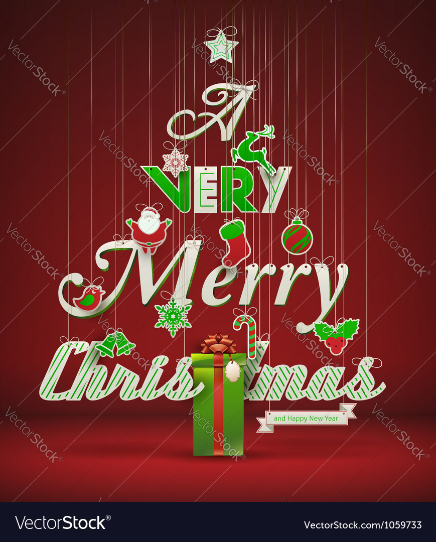 Merry Christmas Typography Royalty Free Vector Image