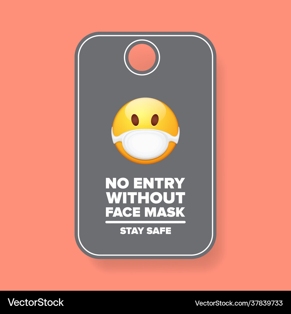 No entry without face mask icon sticker or poster Vector Image