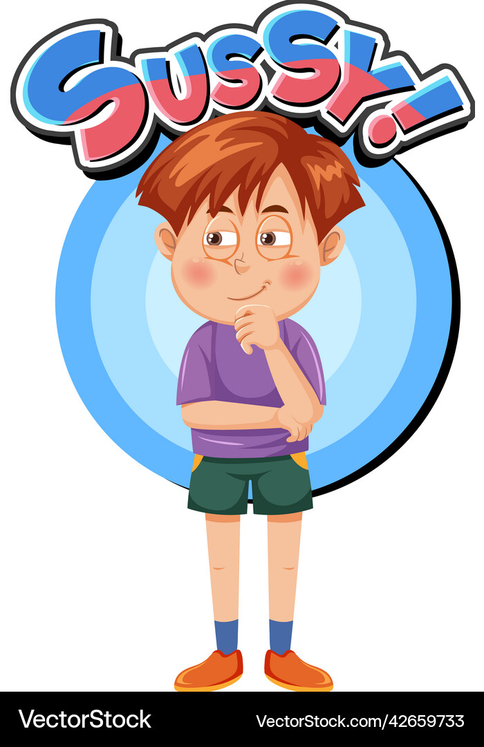 Playful cartoon character with word expression Vector Image