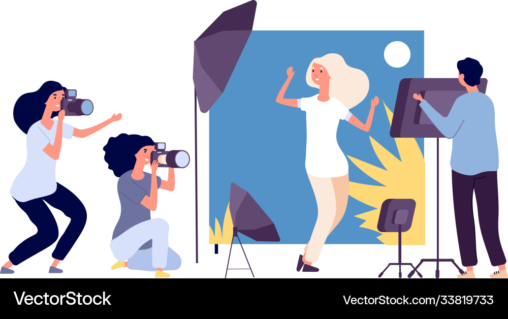 Professional photography model poses for Vector Image
