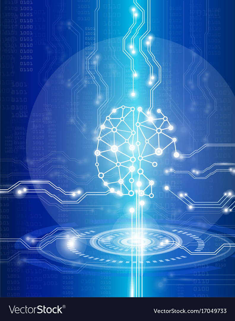 Science and technology conceptdigital brain Vector Image