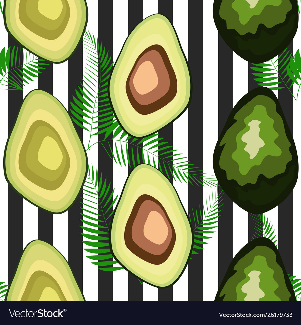 Seamless pattern with avocado Royalty Free Vector Image
