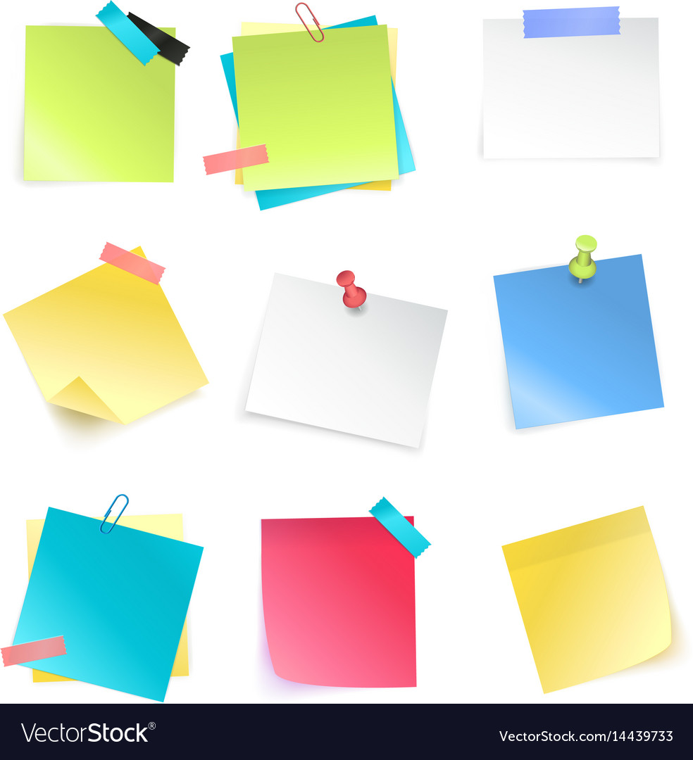 Sticky notes set Royalty Free Vector Image - VectorStock